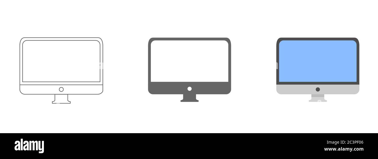 Monitor icon set Stock Vector Image & Art - Alamy