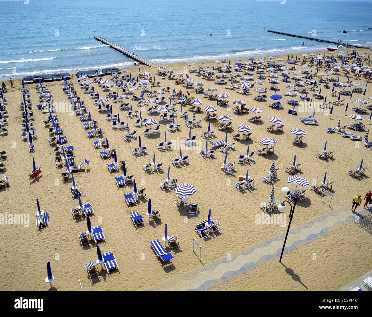 Beach view, Lido di Jesolo, Venice Province, Veneto Region, Italy Stock ...