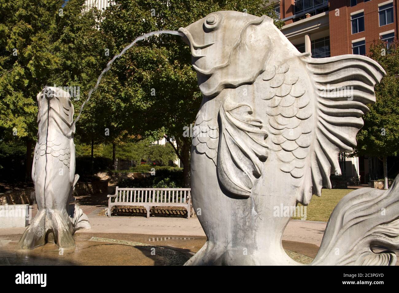 Fountain at The Green, Charlotte, North Carolina, USA Stock Photo - Alamy