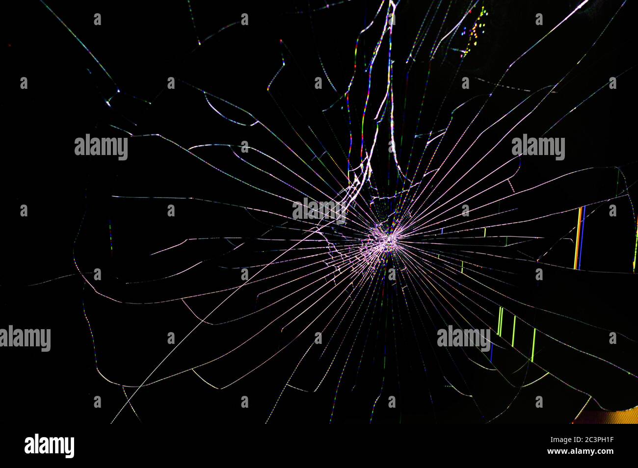 View of a broken and non-working screen of an electronic device Stock ...