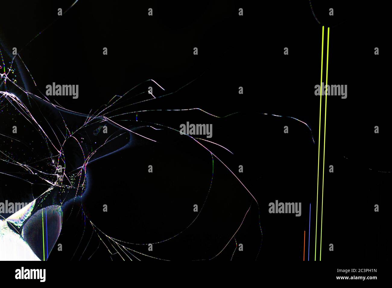 View of a broken and non-working screen of an electronic device Stock ...