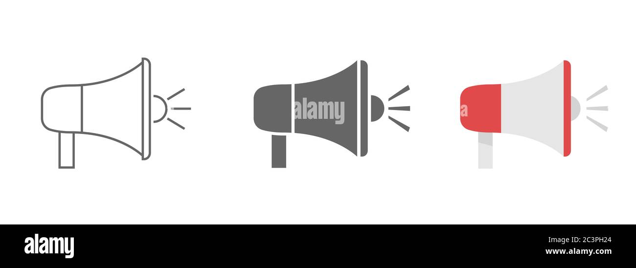 Megaphone icon set Stock Vector Image & Art - Alamy