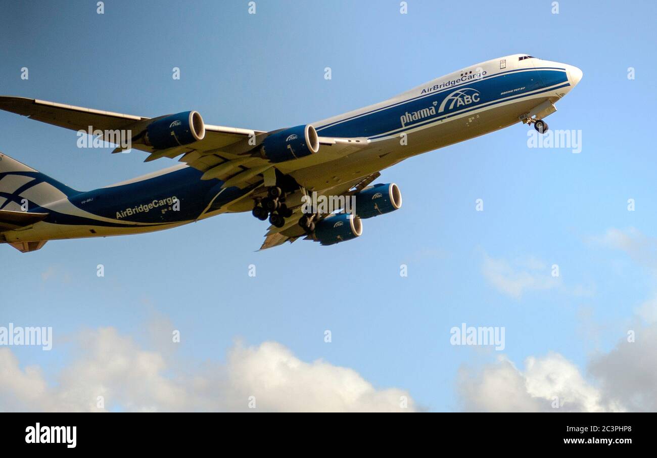 Pharma ABC AirBridgeCargo pharmaceutrical flight takes off from East ...