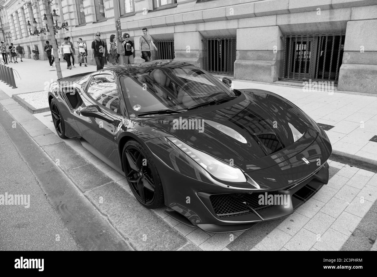Hamburg, Germany-July 27, 2019: Supercar red Ferrari 488 Pista parked ...