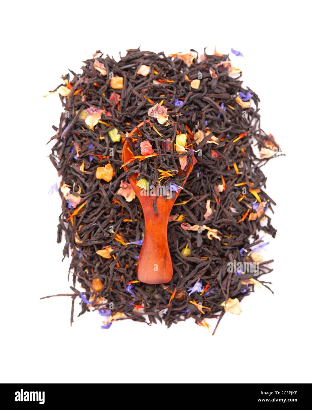 Black Ceylon tea with candied fruit, saffron, rose and cornflower ...