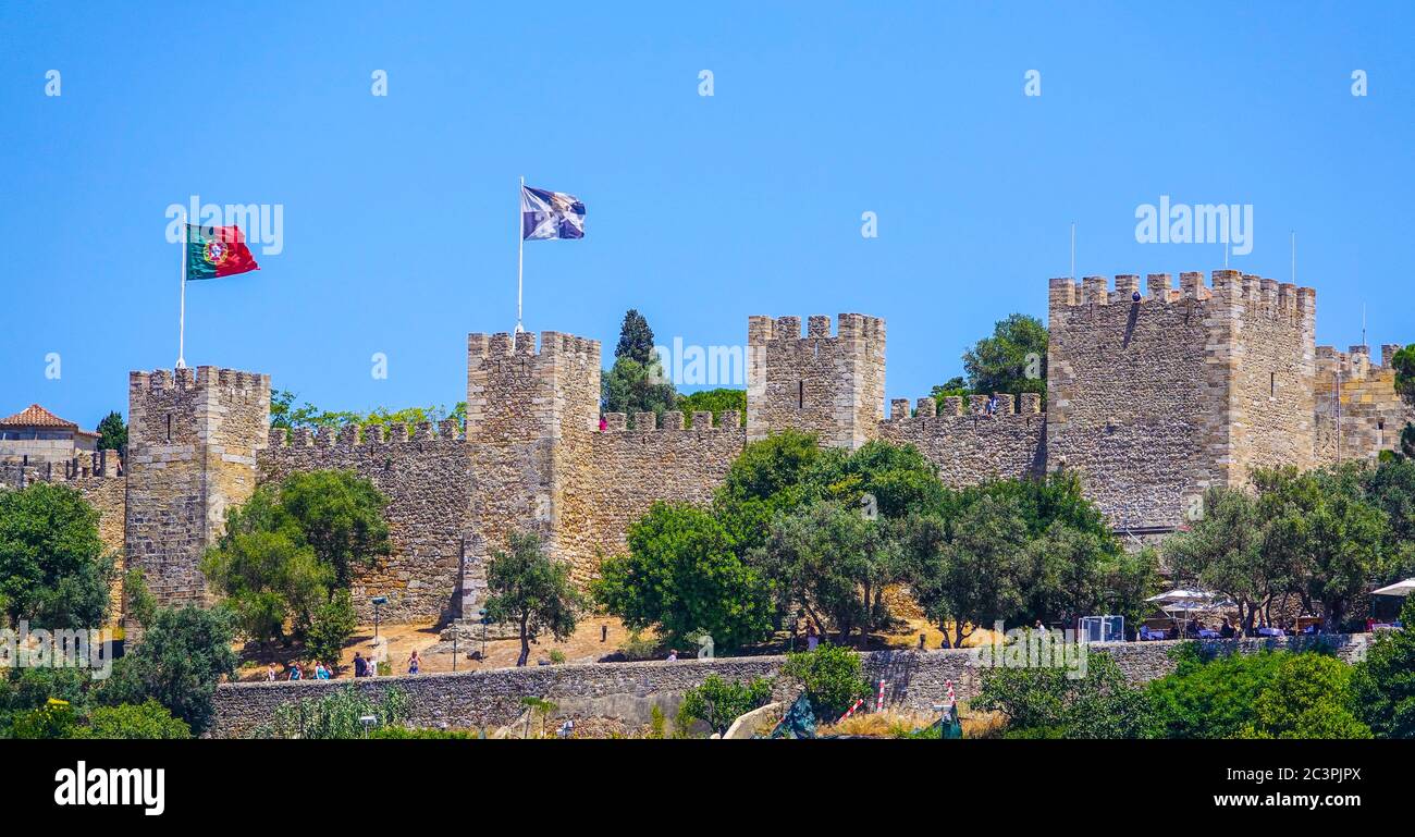 Saint George´s Castle on the hill of Alfama in Lisbon Stock Photo - Alamy