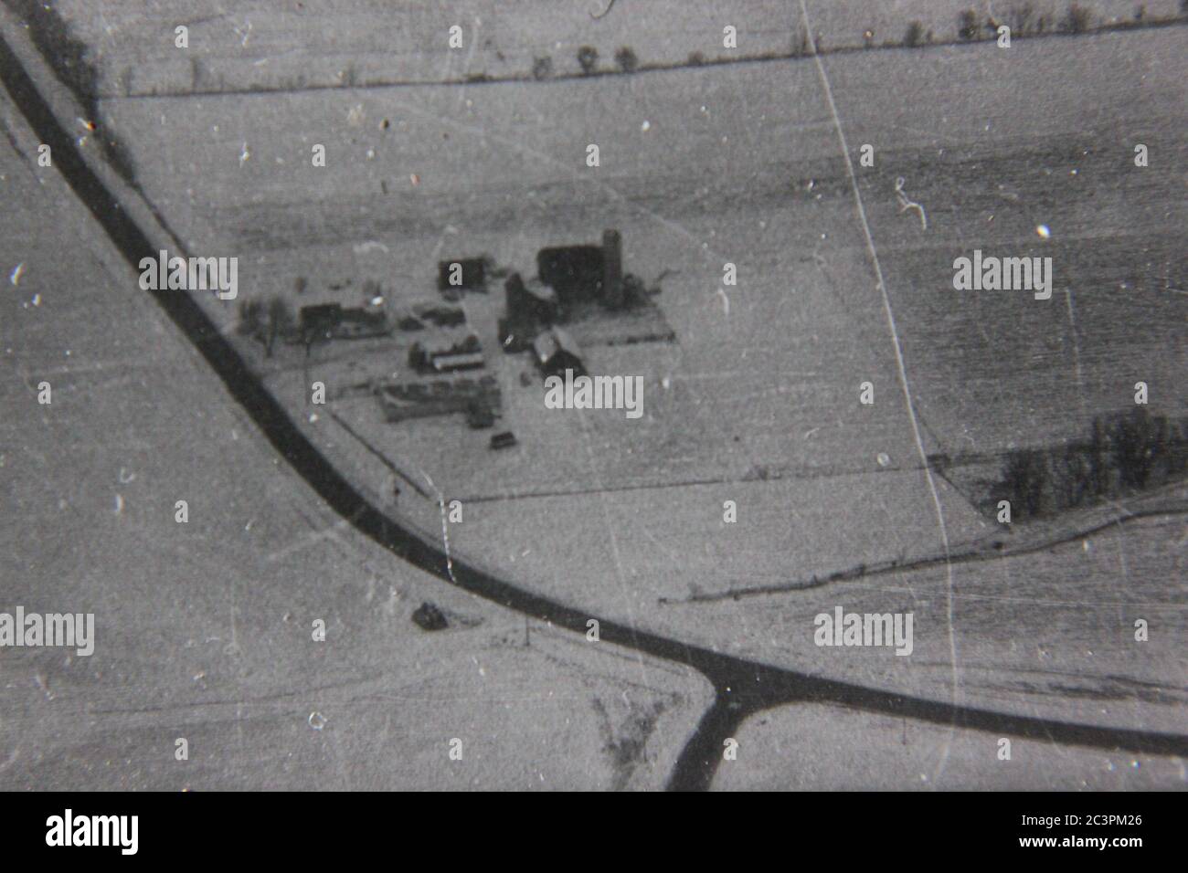 Fine 70s vintage black and white extreme aerial photography of ...