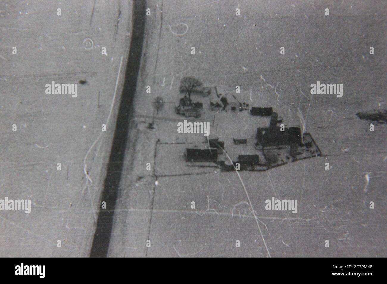 Fine 70s vintage black and white extreme aerial photography of ...