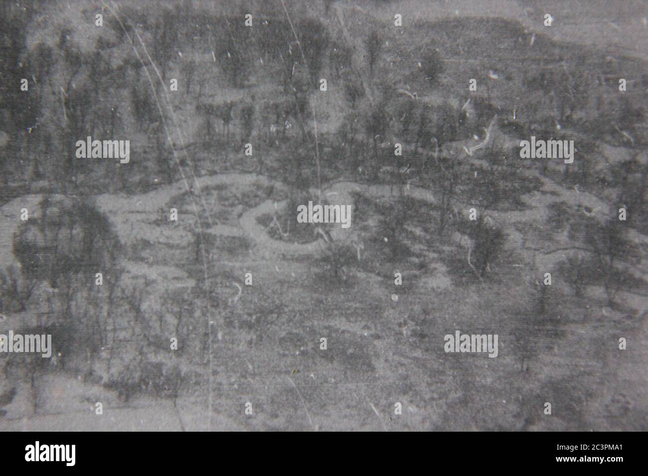 Fine 70s vintage black and white extreme aerial photography of ...