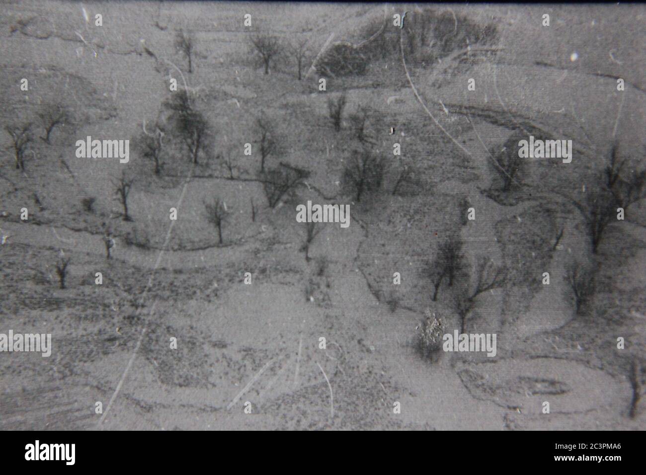 Fine 70s vintage black and white extreme aerial photography of ...