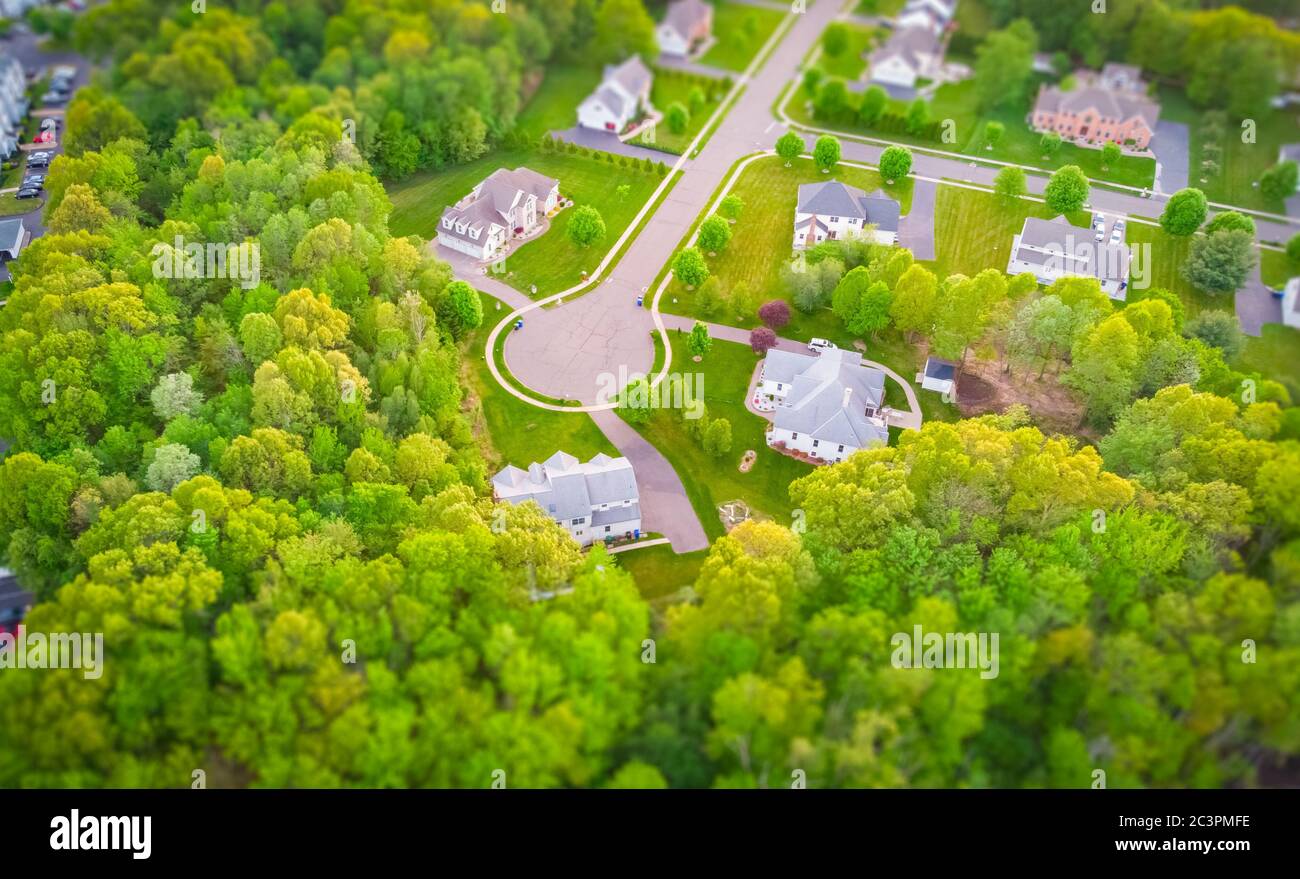 Aerial View of neighborhood house of Manchester Connecticut Stock Photo ...