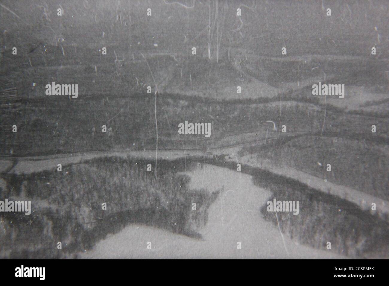 Fine 70s vintage black and white extreme aerial photography of ...