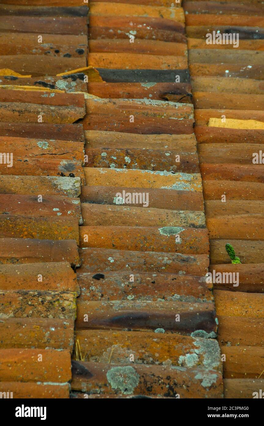 Close up Detail of Old Roof Tiles texture Stock Photo - Alamy