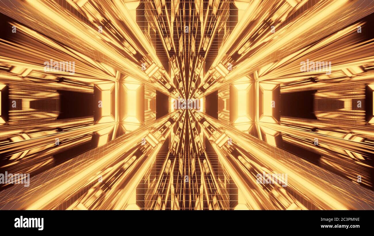 3d illustration of gold futuristic background - cool for wallpapers ...