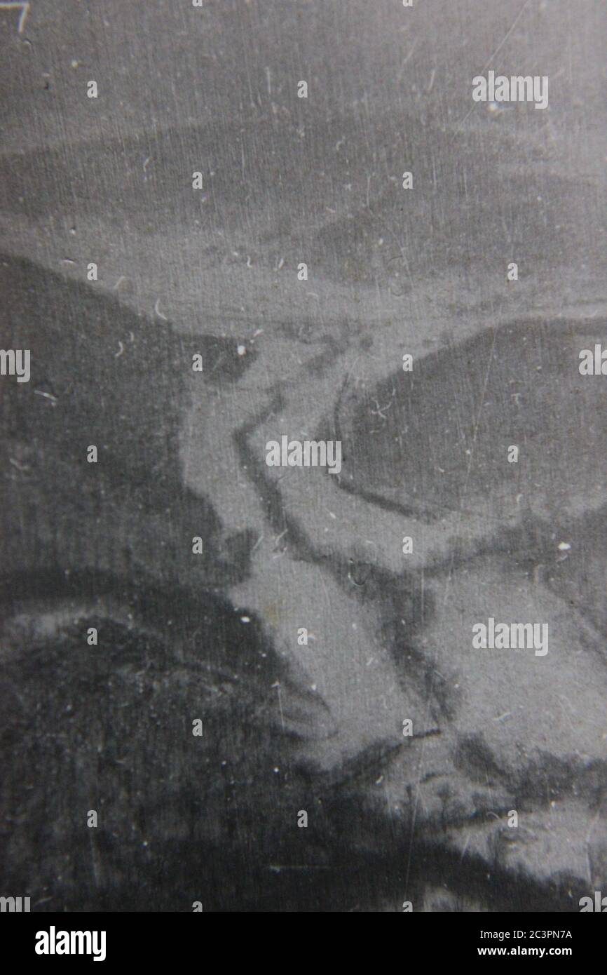 Fine 70s vintage black and white extreme aerial photography of ...