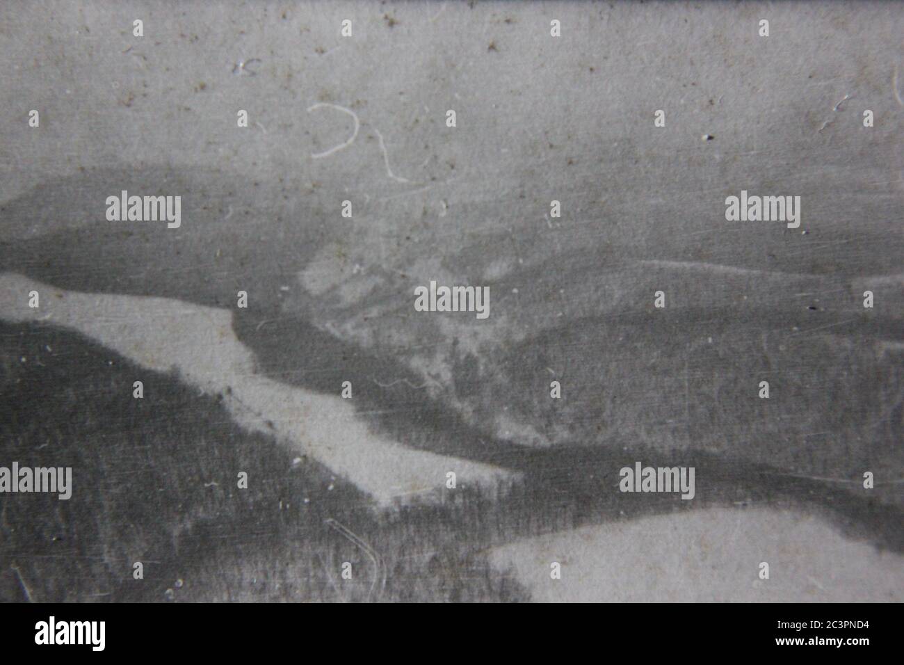 Fine 70s vintage black and white extreme aerial photography of a huge ...