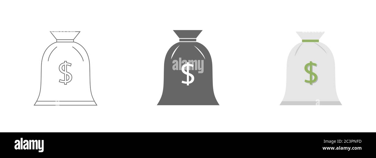 Dollar bag icon set Stock Vector Image & Art - Alamy