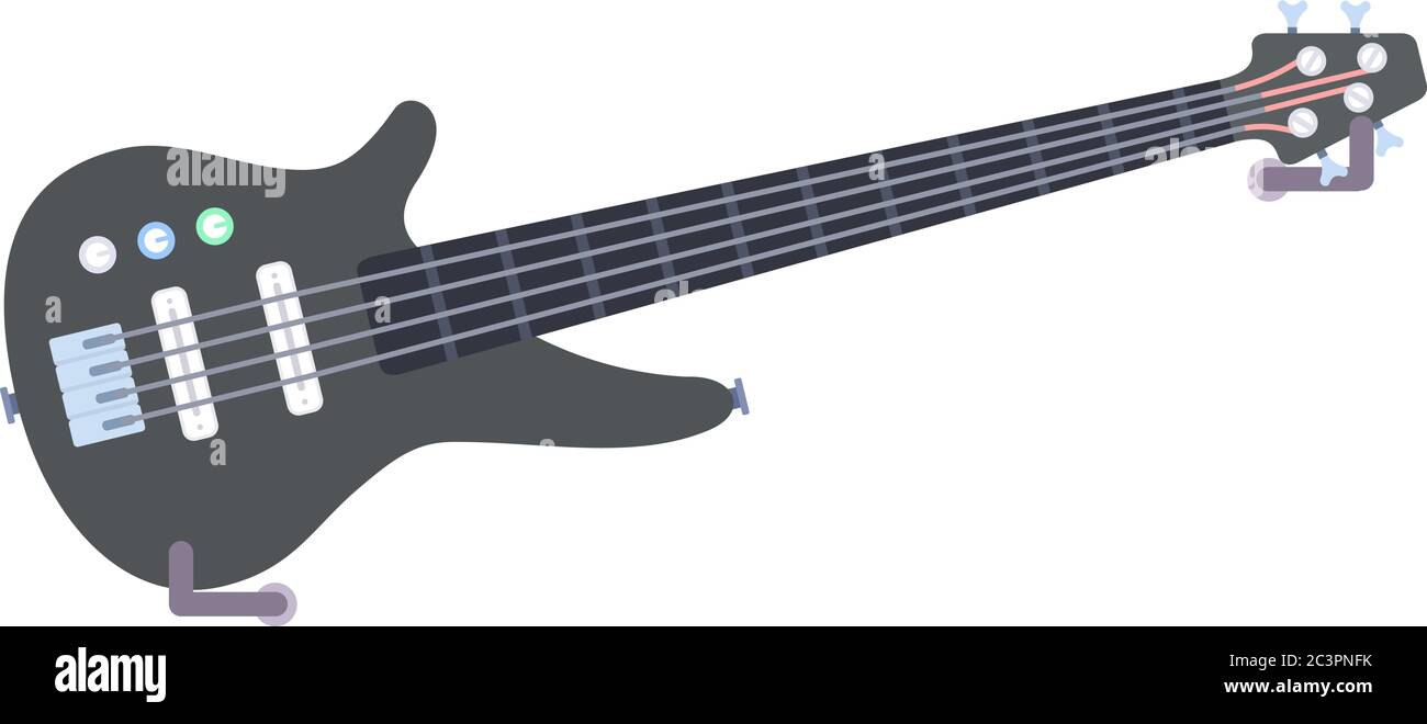 Black bass guitar vector icon flat isolated illustration Stock Vector ...