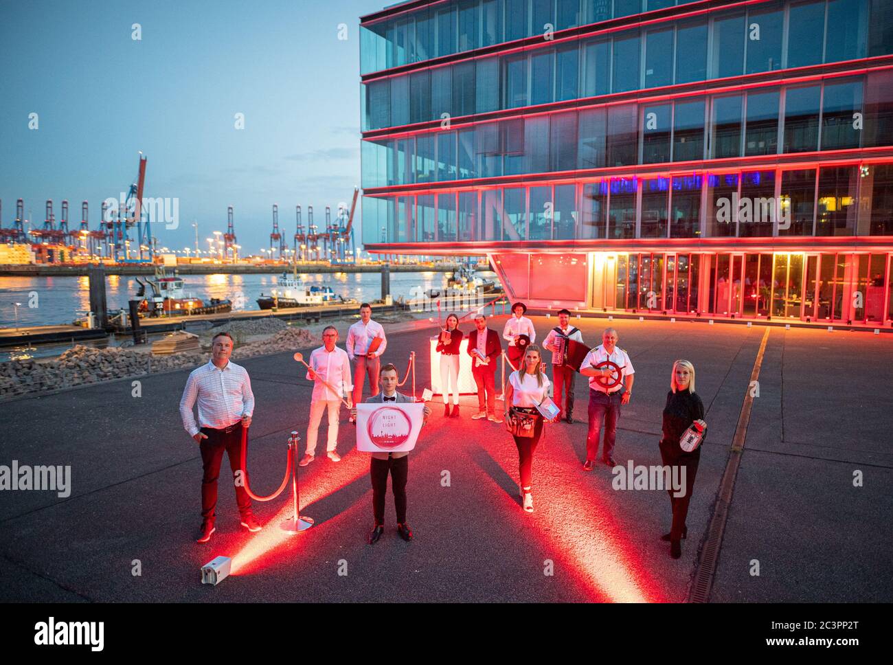 Hamburg, Germany. 21st June, 2020. Representatives from various trades ...
