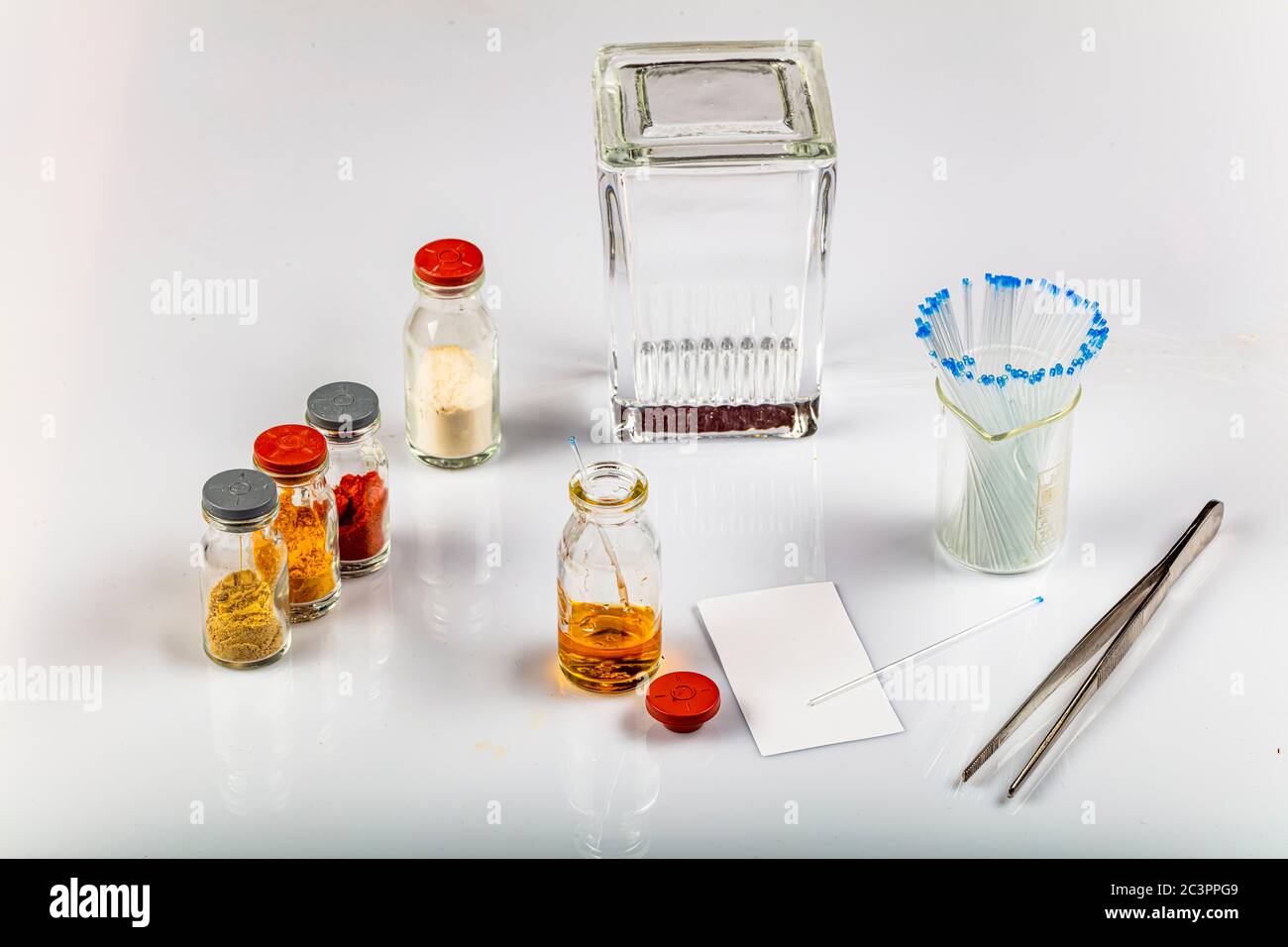 TLC equipments include, capillaries, silica gel, jar and compounds ...