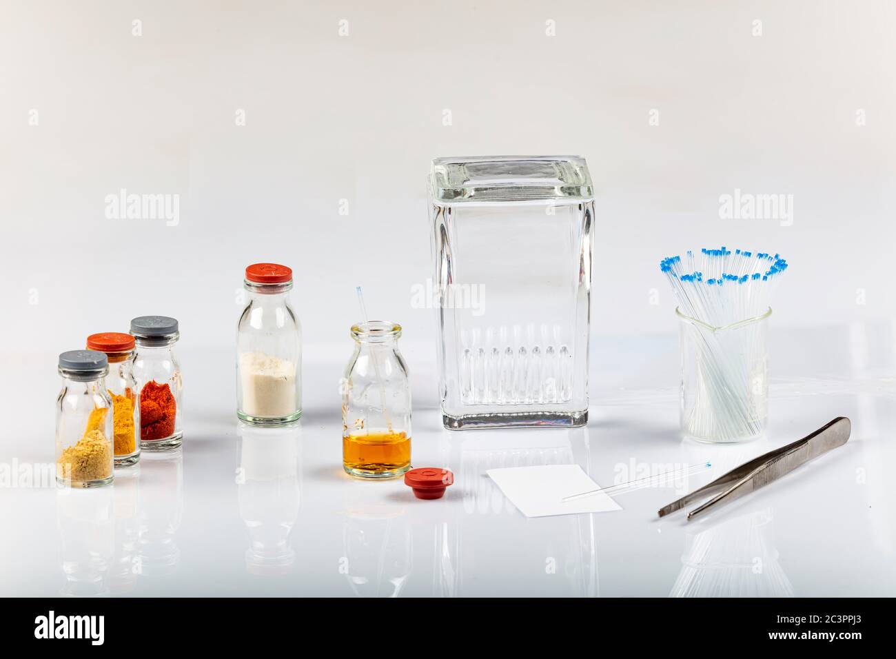 TLC equipments include, capillaries, silica gel, jar and compounds ...