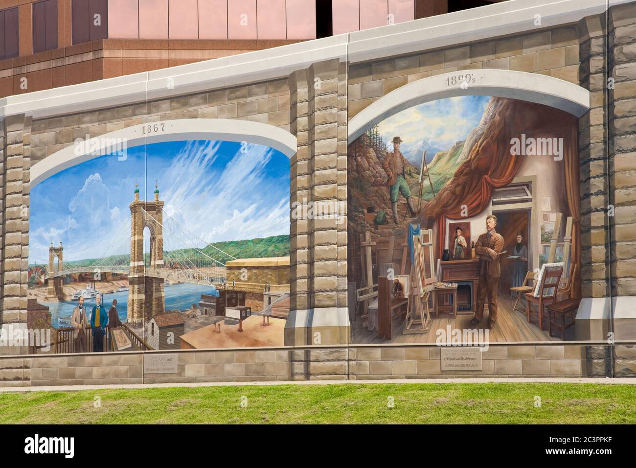 Roebling mural by Robert Dafford on the Ohio River leveeCovington ...