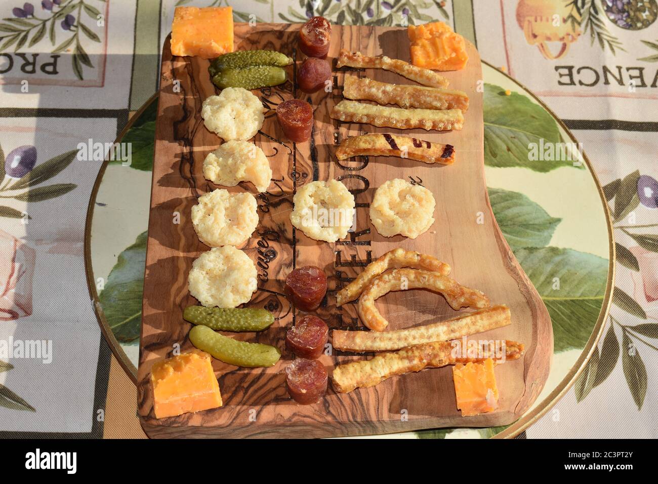 Pork scratchings cheesy bites gherkins chilli paprika sausage snack ...