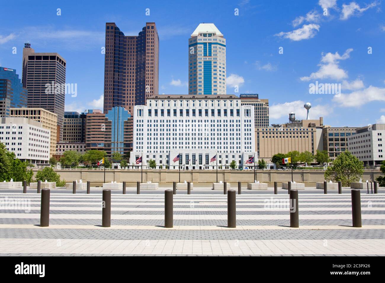 Columbus skyline & the Scioto River,Ohio,USA Stock Photo - Alamy