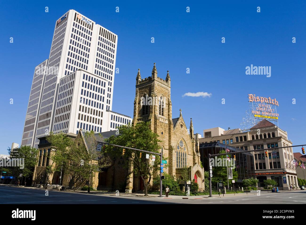 Trinity Episcopal Church & PNC Tower,Columbus,Ohio,USA Stock Photo - Alamy