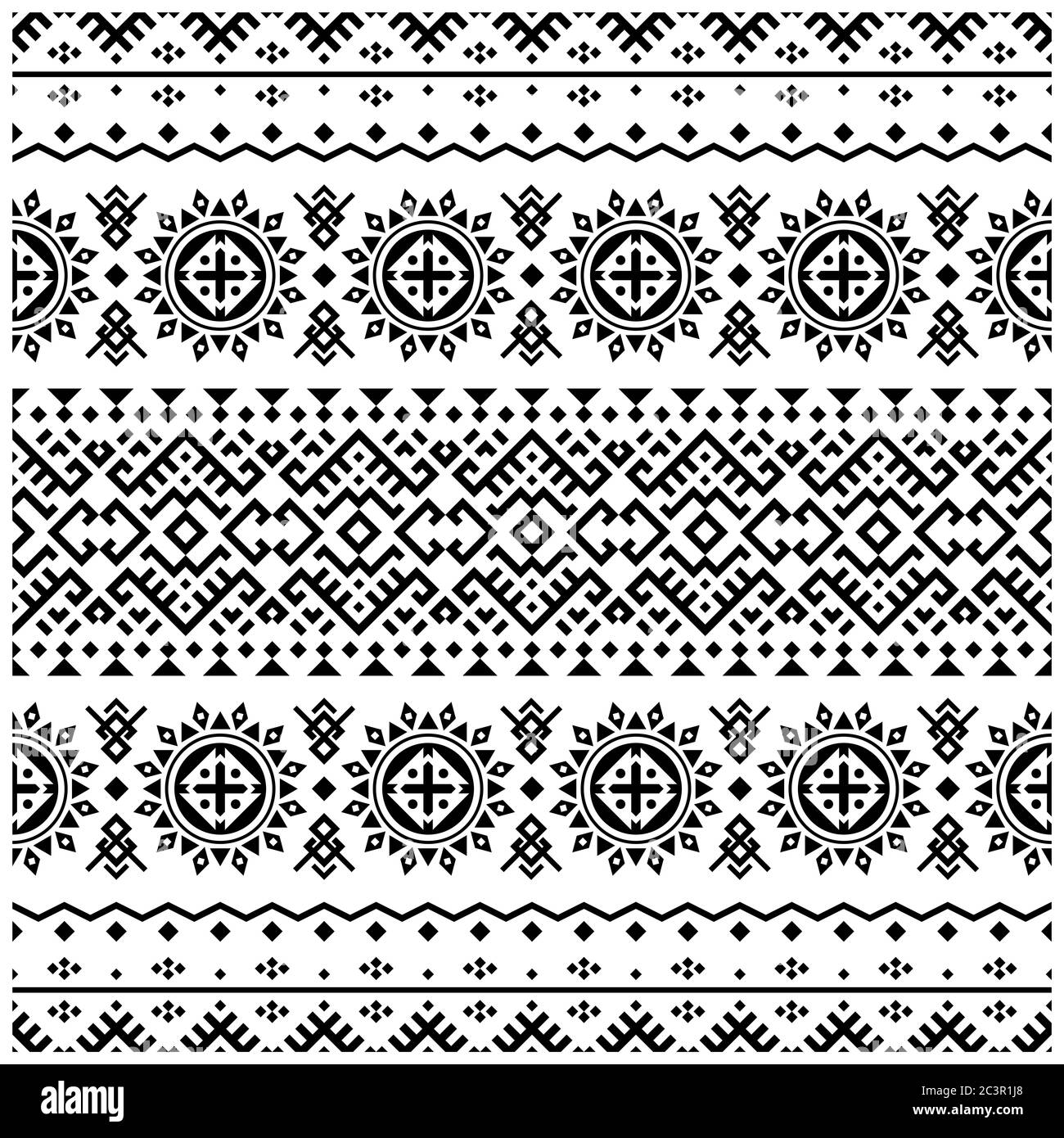 Seamless ethnic pattern. Traditional tribal pattern in black and white ...