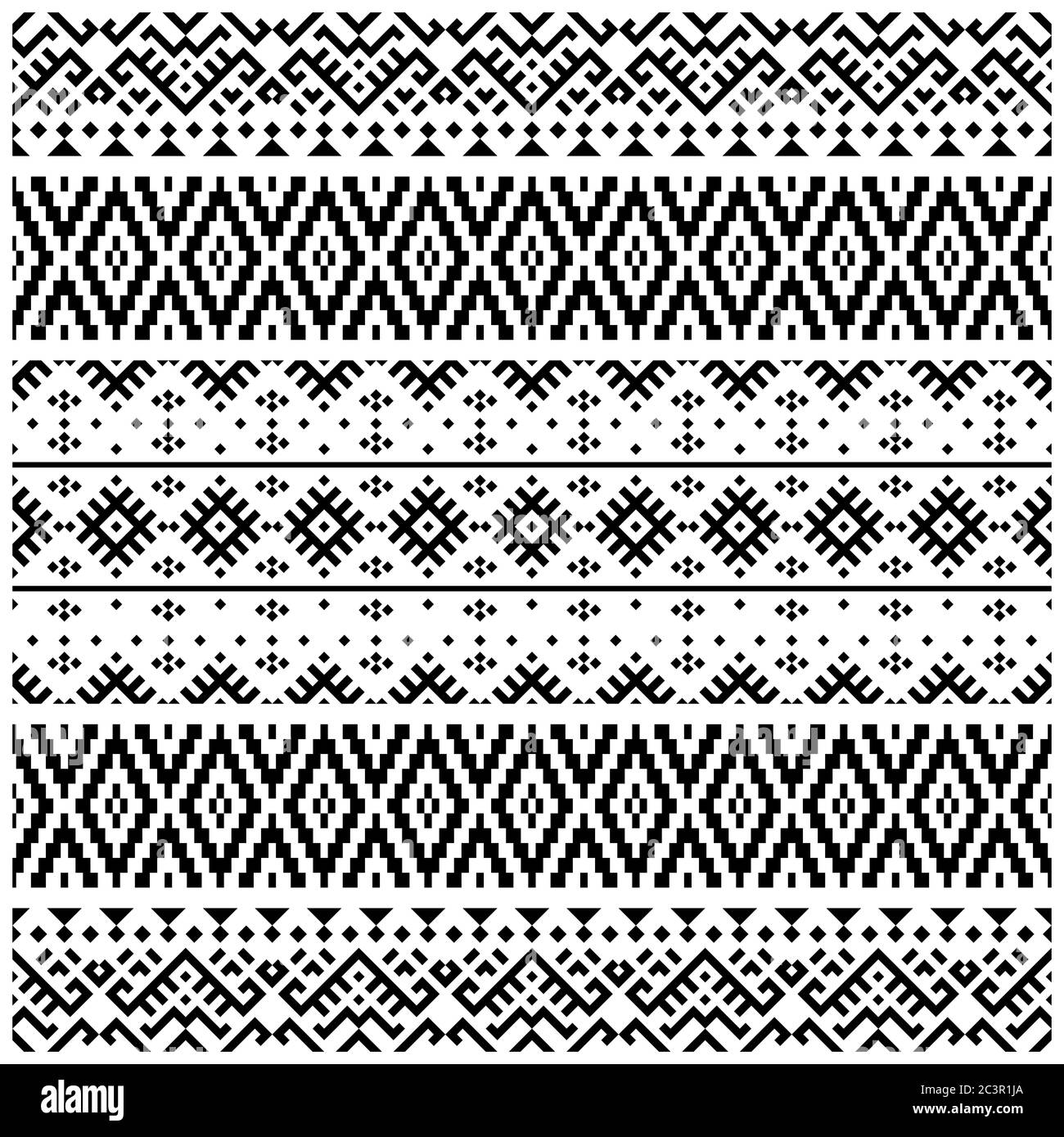 Seamless ethnic pattern. Traditional tribal pattern in black and white ...