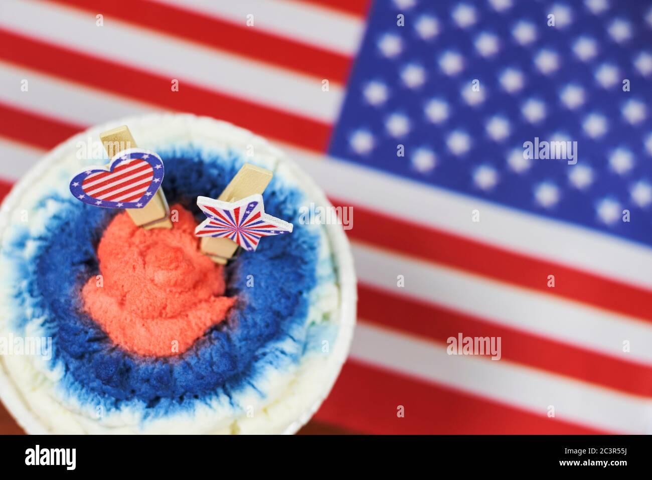 Celebrating Fourth of July. Happy Independence day. Sweets decorated in ...