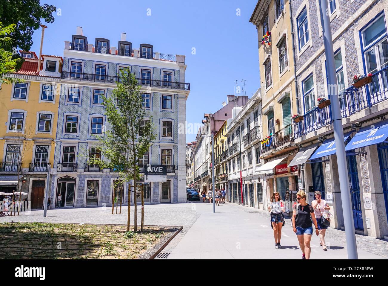 Colorful city center of Lisbon Stock Photo - Alamy