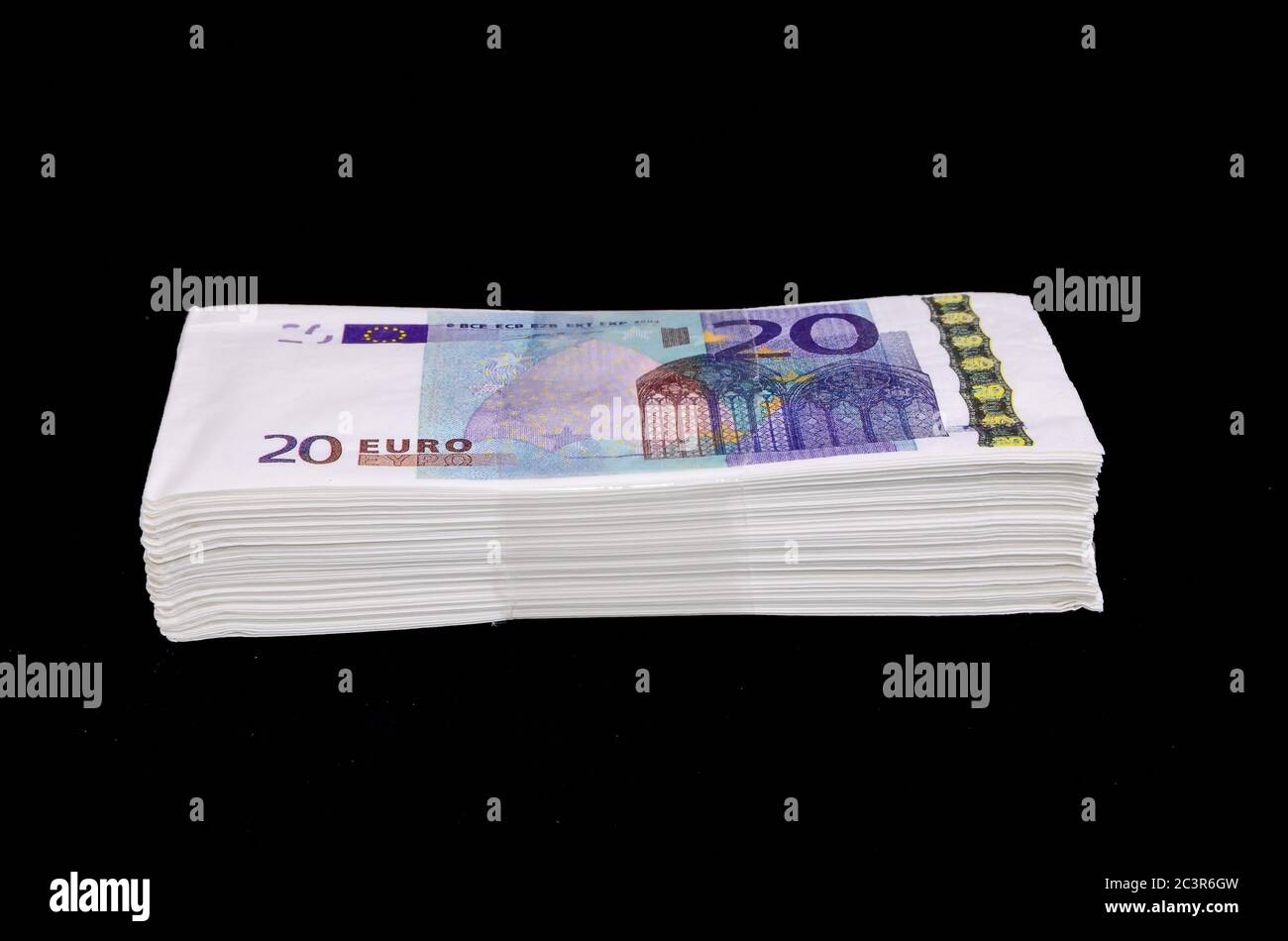 Euro Pile Banknotes Copies over a Black Background Stock Photo - Alamy