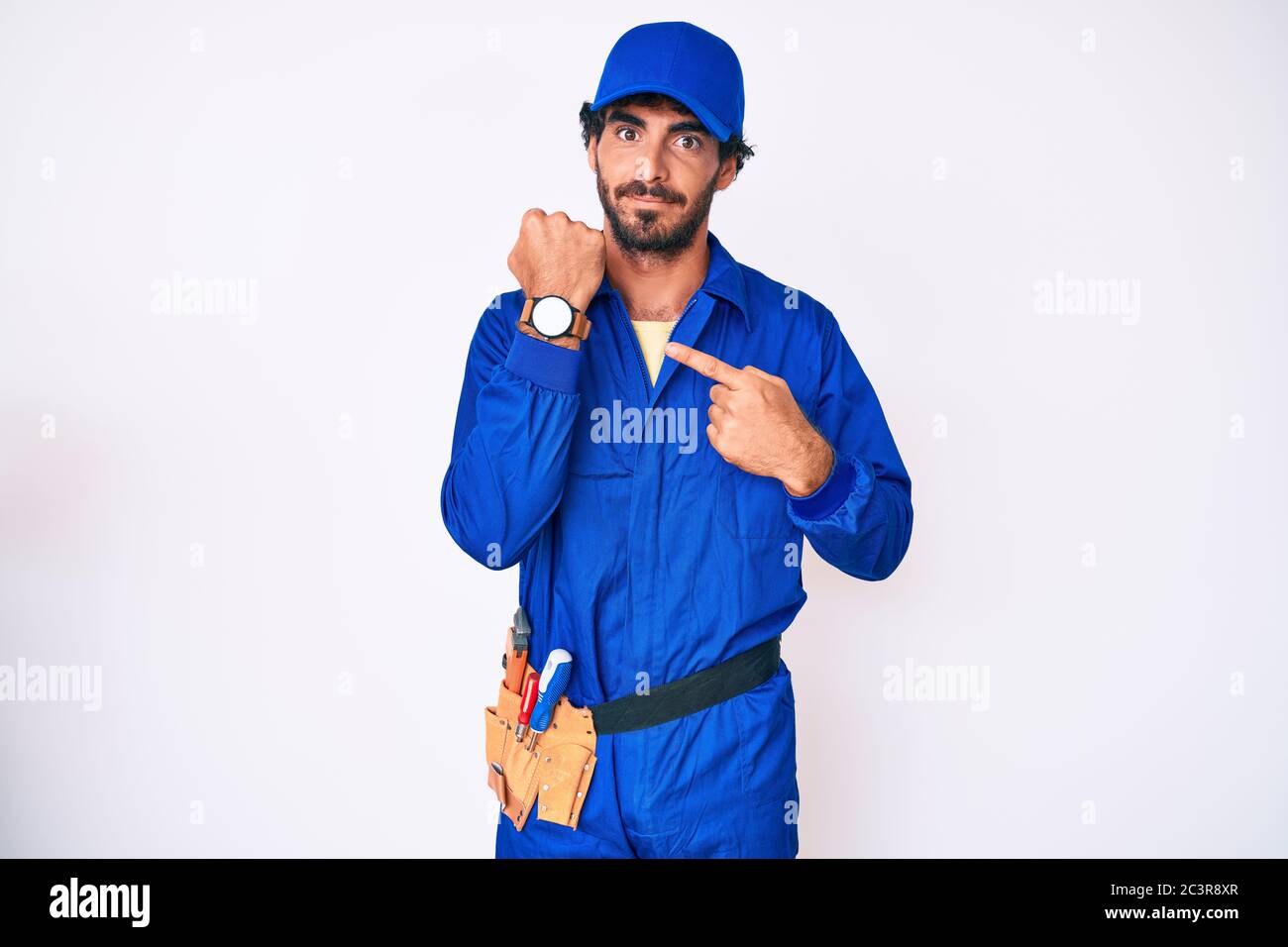 Relaxed handyman in uniform hi-res stock photography and images - Alamy