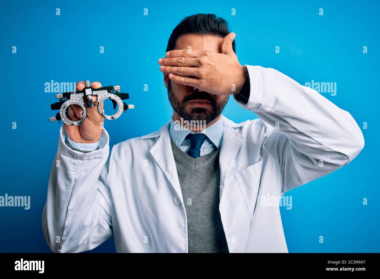 Glasses over eye shield hi-res stock photography and images - Alamy