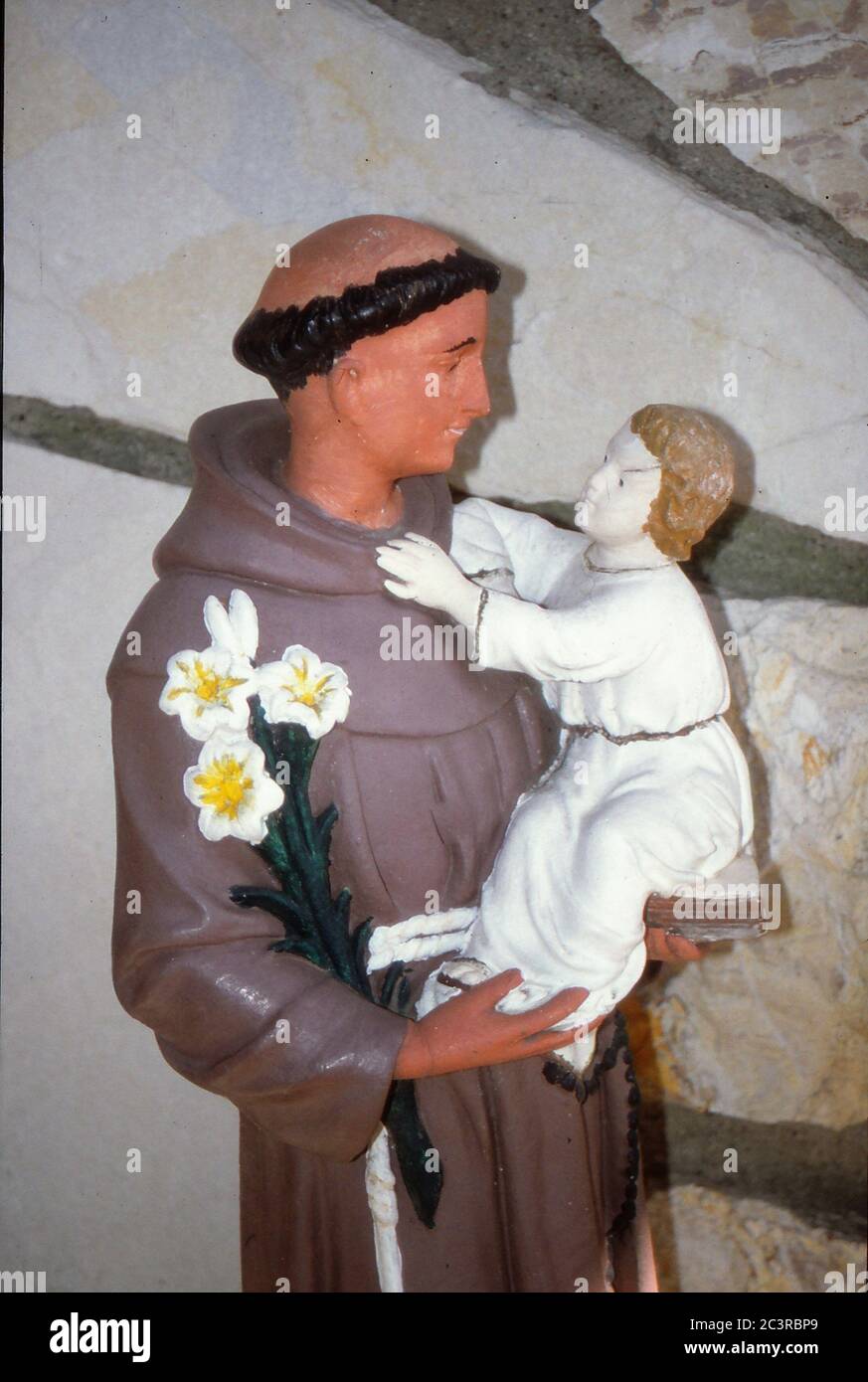 LOS ANGELES, UNITED STATES - Aug 12, 1987: Hand-made statue of Saint ...