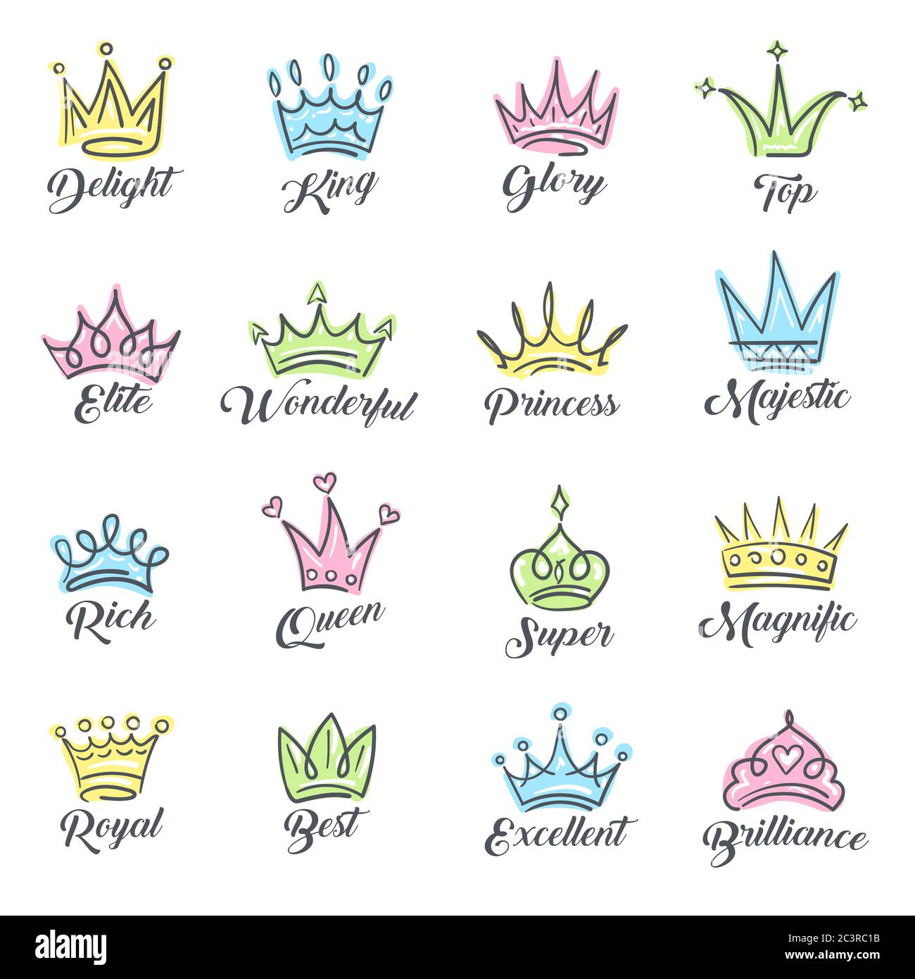 Cute crown queen decorative hi-res stock photography and images - Alamy