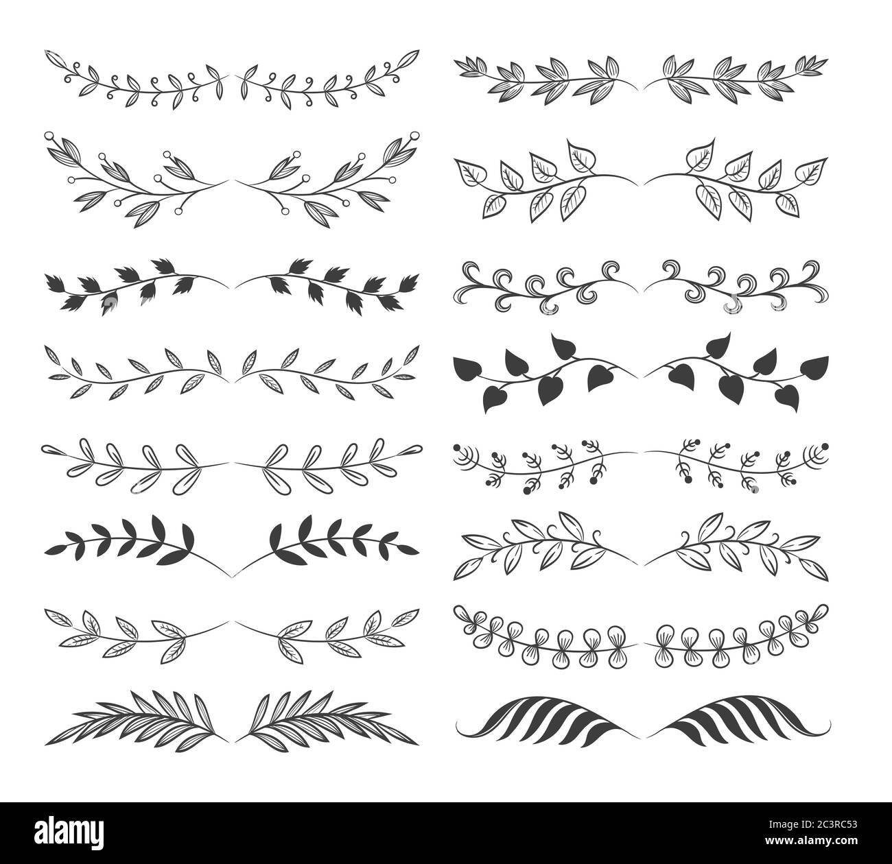 Floral sketch dividers Stock Vector Image & Art - Alamy