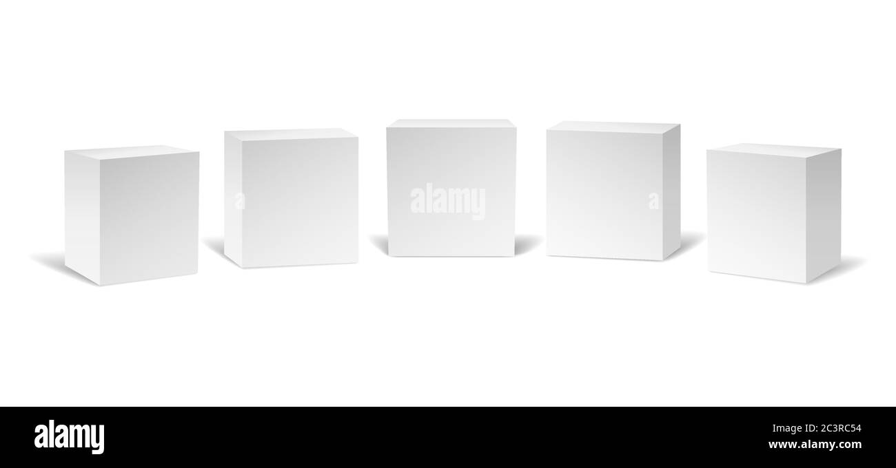 Realistic white cubes Stock Vector Image & Art - Alamy