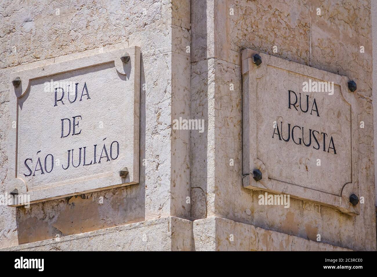 Street signs in the city of Lisbon Stock Photo - Alamy