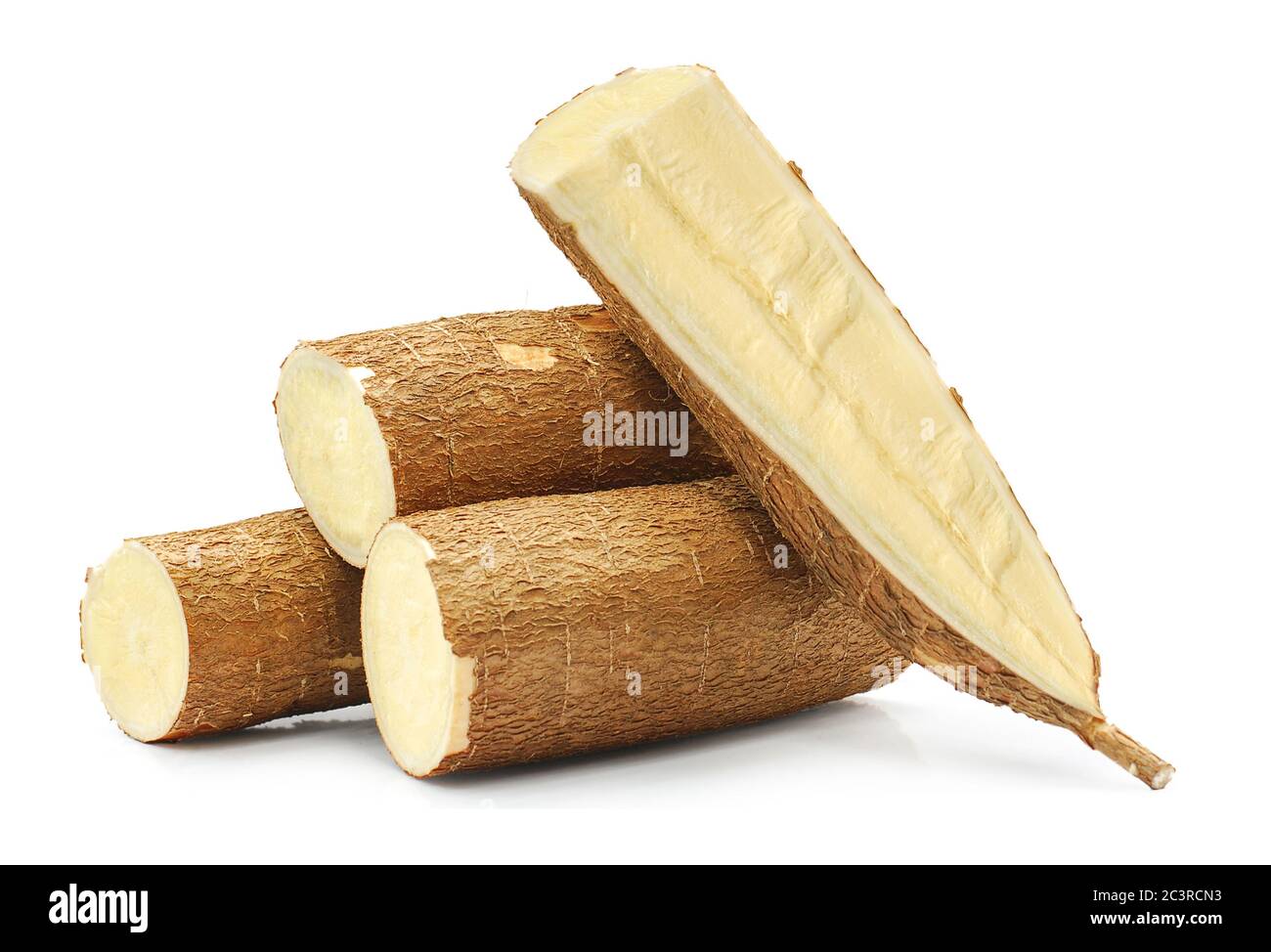Cassava isolated on white background Stock Photo - Alamy
