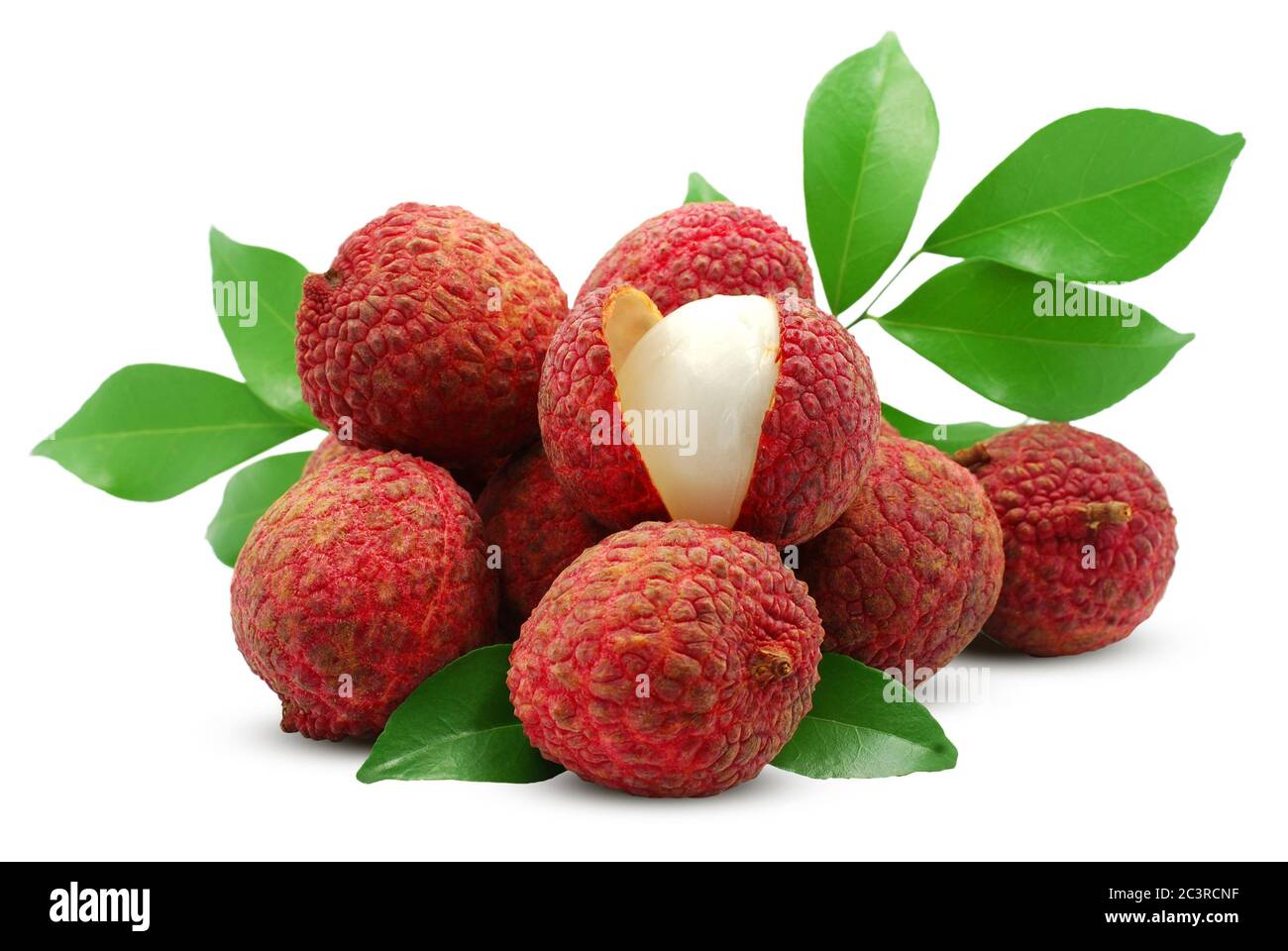 Lychee, litchi fruits isolated on white background Stock Photo - Alamy