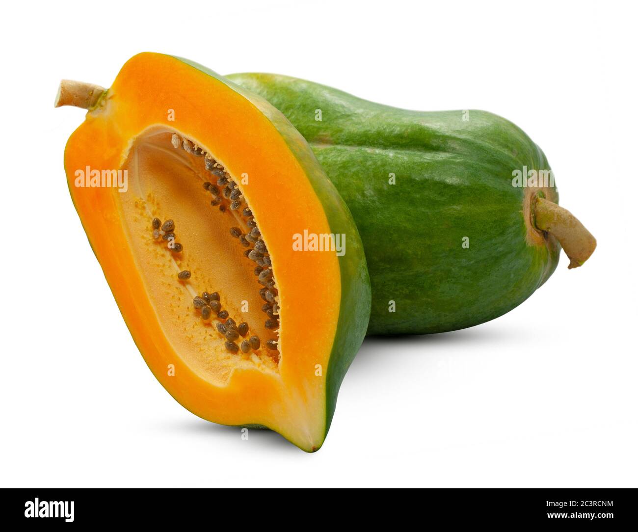 Papaya fruit isolated on white background Stock Photo - Alamy