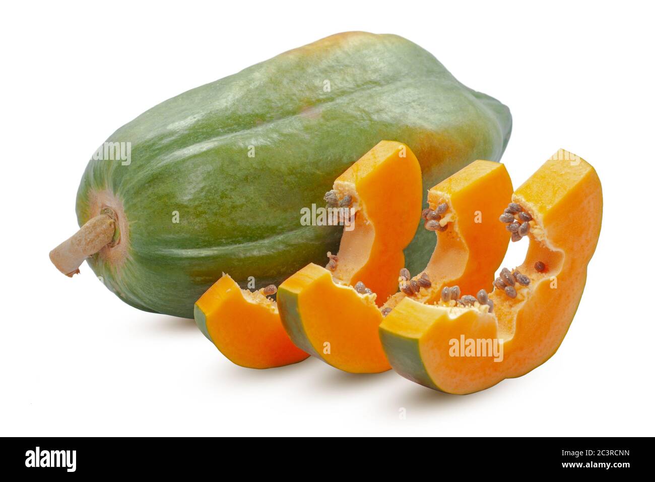 Papaya fruit isolated on white background Stock Photo - Alamy