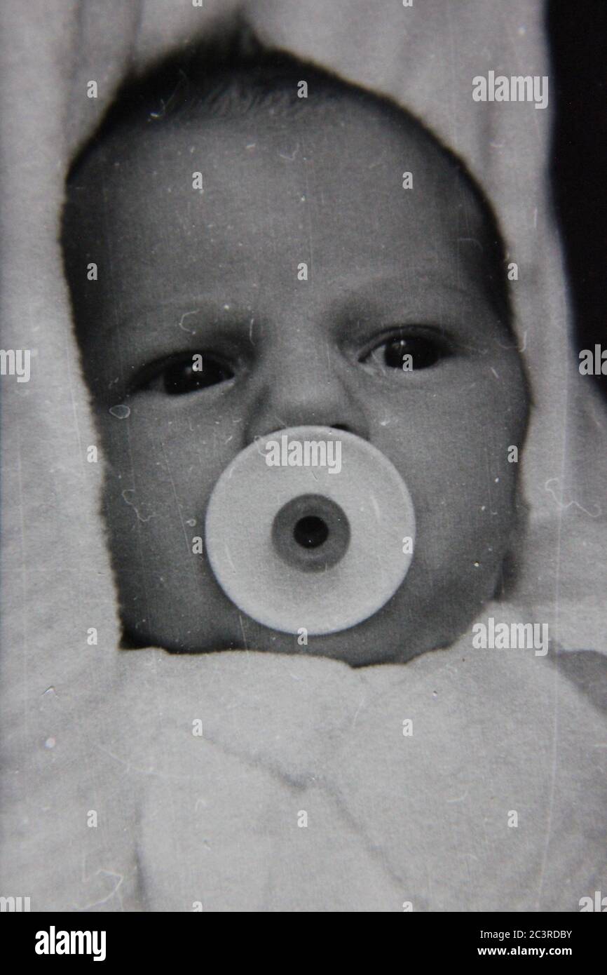 Fine 70s vintage black and white extreme photography of an unsure ...