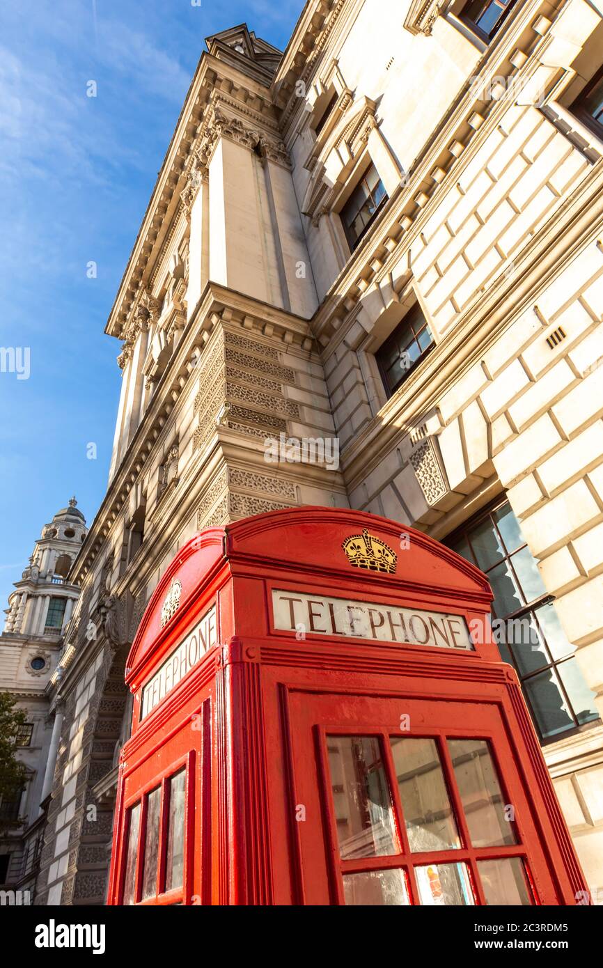 Red phone booth in London. United Kingdom, Europe Stock Photo - Alamy