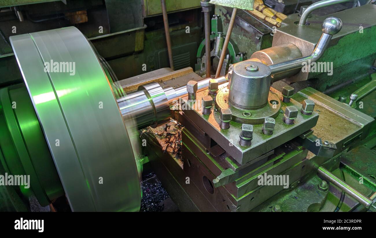 machine tool in metal factory with drilling cnc machines Stock Photo ...