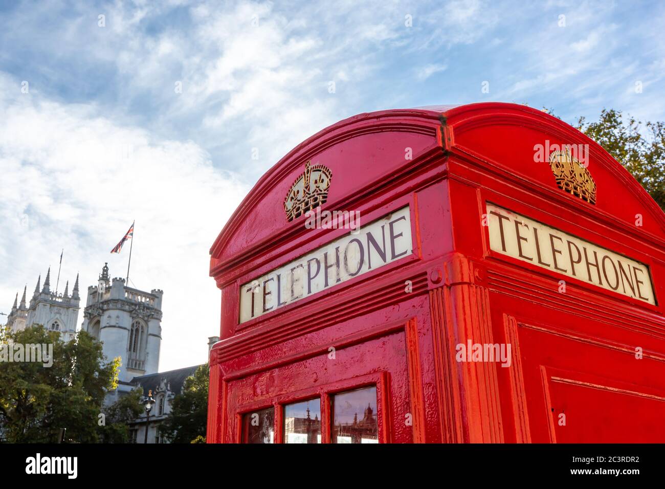 Red phone booth in London. United Kingdom, Europe Stock Photo - Alamy