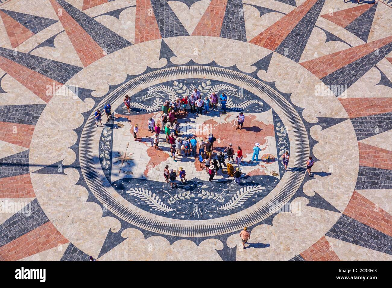 The famous compass rose at the Monument of the Discoveries in Lisbon ...